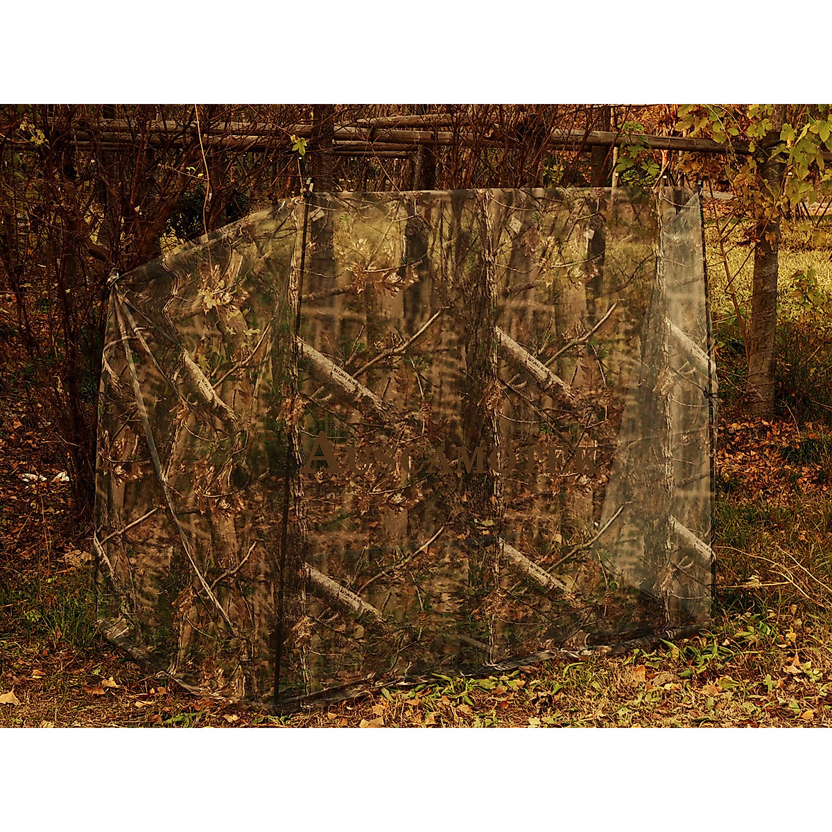 AUSCAMOTEK Mesh Camo Netting Camouflage Nets for Turkey Hunting Blinds Window Screen Camping Brown 5 ft x 12 ft (appro)