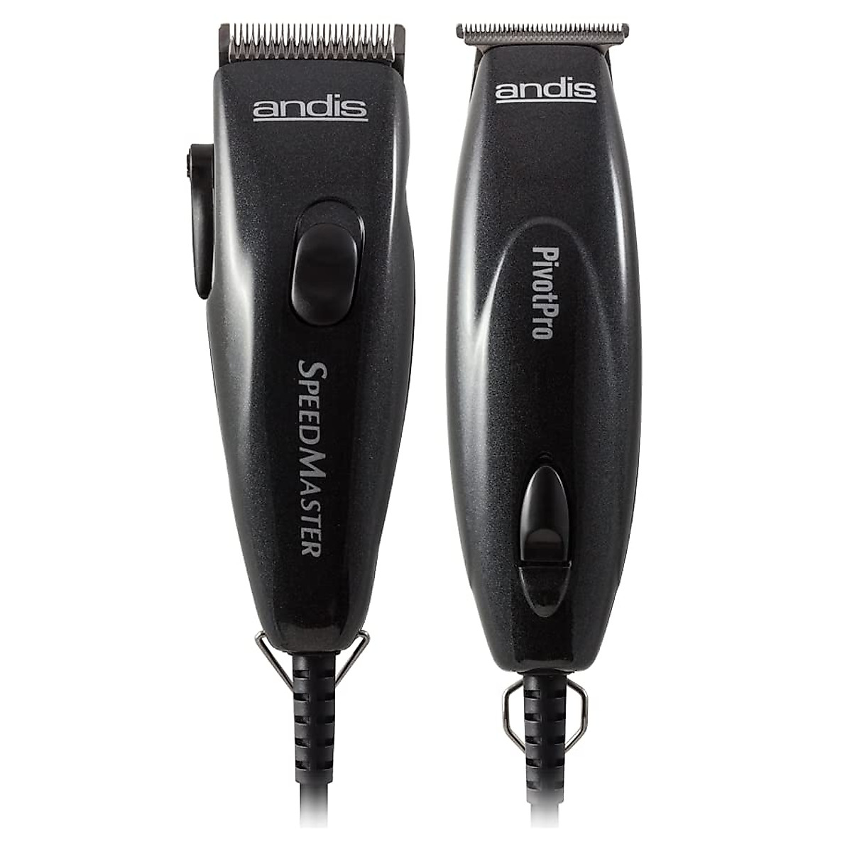 Andis 24075 Professional PivotPro and SpeedMaster Hair Clipper and Beard Trimmer PivotMotor Set, Black