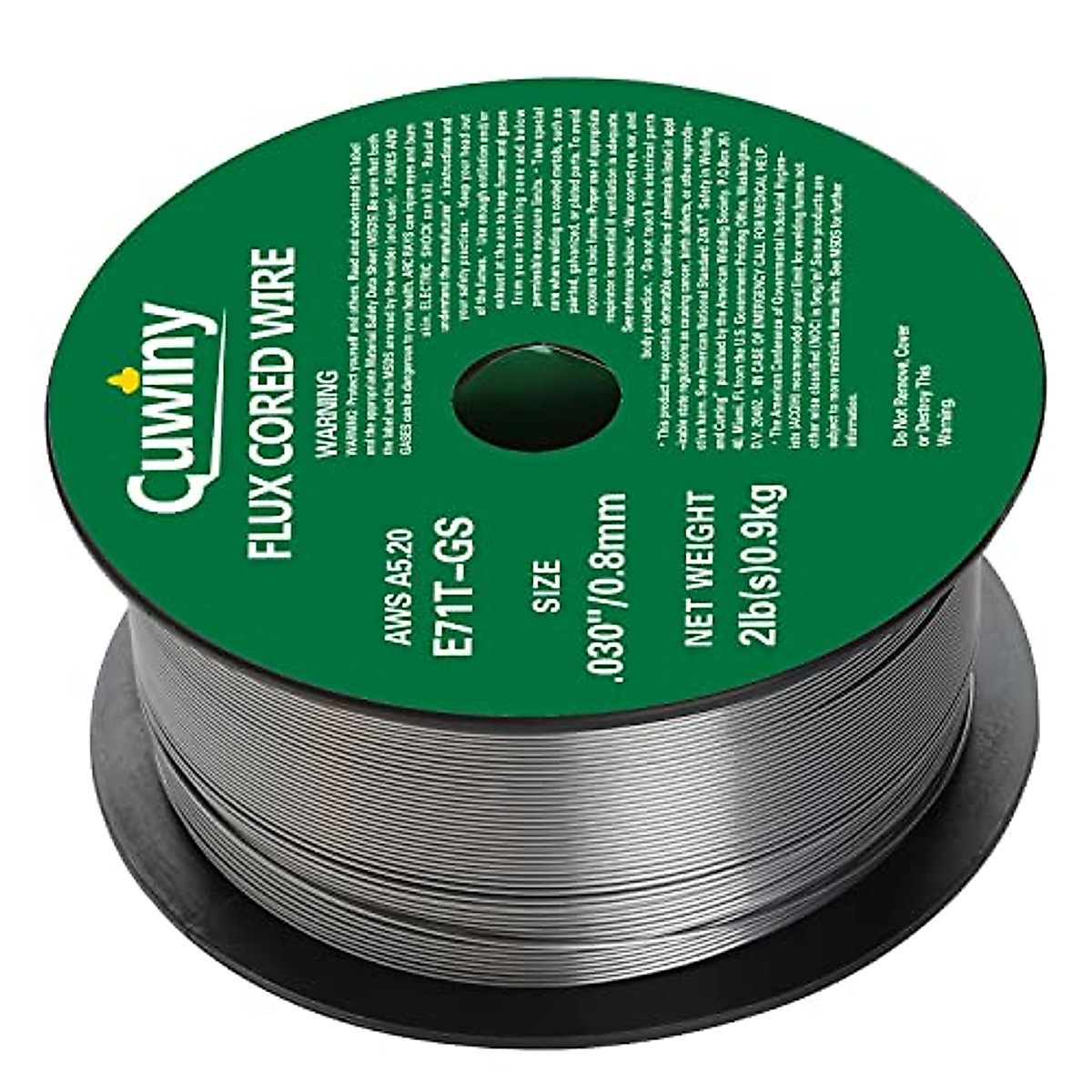 Cuwiny Flux Core Gasless Mig Wire, Mild Steel E71TGS.030-Diameter, 2-Pound Spool (0.030-Inch 2LB)