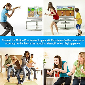 bangbird Motion Plus Adapter Sensor W/Silicon Case for Nintendo Wii Remote Controller, MotionPlus Adaptor Accelerator - 2 Pcs White