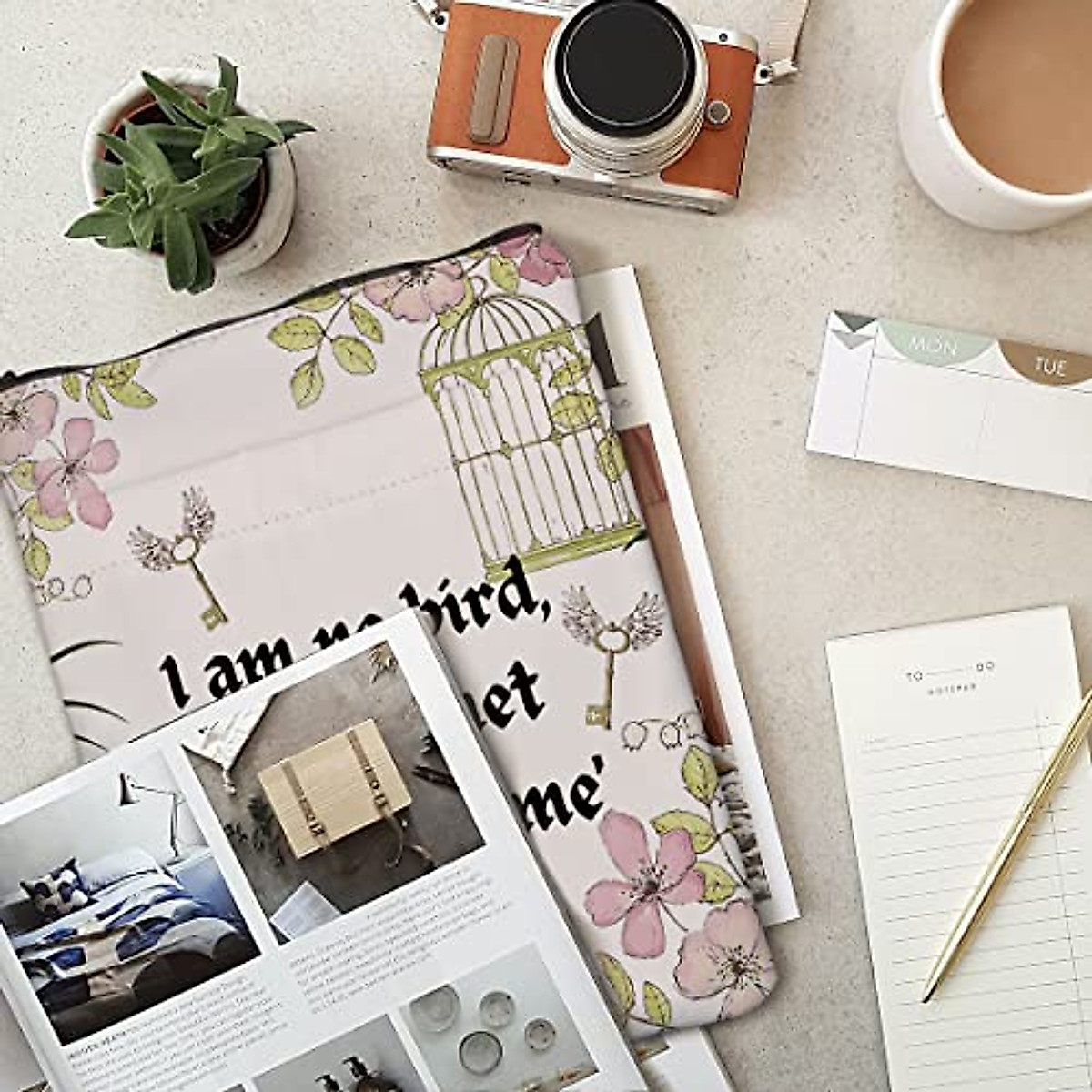 MAOFAED Inspirational Quote I Am No Bird and No Net Ensnares Me Book Sleeve Literature Gift Book Protector (I am no Bird Book Sleeve)