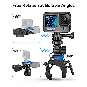 Kolasels Easy Installation Adjustable Crossbow Gun Scope Camera Clamp Mount with 1/4 Thread for Gopro Hero Session Fixation