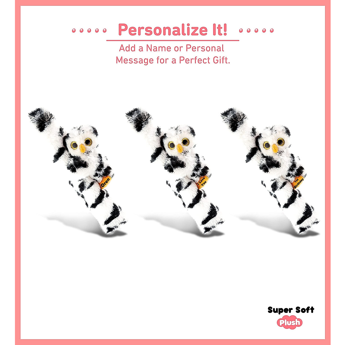 DolliBu White Owl Plush Car Seatbelt Cover - Soft Fluffy Cushion Support for Safety Seat Belt Strap Cover, Decorative Wild Life Stuffed Animal Padded Toy, Cute Vehicle Accessory for Kids & Adults