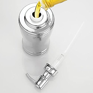 mDesign Metal Bathroom Vanity Countertop Accessory Set - Includes Refillable Soap Dispenser, Divided Toothbrush Stand, Tumbler Rinsing Cup, Vivi Collection, Set of 3, Chrome