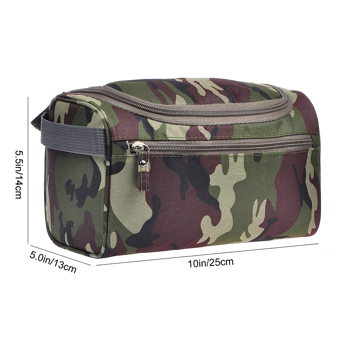 Vercord Mens Toiletry Bag Wash Travel Small Shaving Dop Kit Shower Bathroom Ditty Hygiene Bag Camo Dark Green