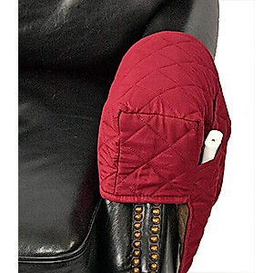 Home-X Left Couch Armrest Cover with 2 Storage Pockets, Sofa or Loveseat Organizer, Burgundy, 9 ½” L x 5” W