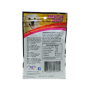 Carolina Prime 2 Pack of Oven-Baked Salmon Jerky Wheat-Free Dog Treats, 6 Ounces each, Made in the USA