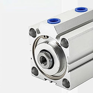 Othmro SDA25 x 10 Sealing Thin Air Cylinder Pneumatic Air Cylinders, 25mm/0.98inch Bore 10mm/0.39inch Stroke for M5 Aluminium Alloy Pneumatic Components for Pneumatic and Hydraulic Systems 1pcs
