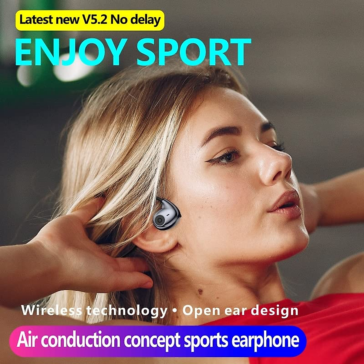 HUYEOOGO Bone Conduction Headphones with MP3 Player, and Bluetooth 5.2, Ideal for Swimming, Running, Cycling, and Gym Workouts. Black Headphones with Microphoneopen Ear Headphones