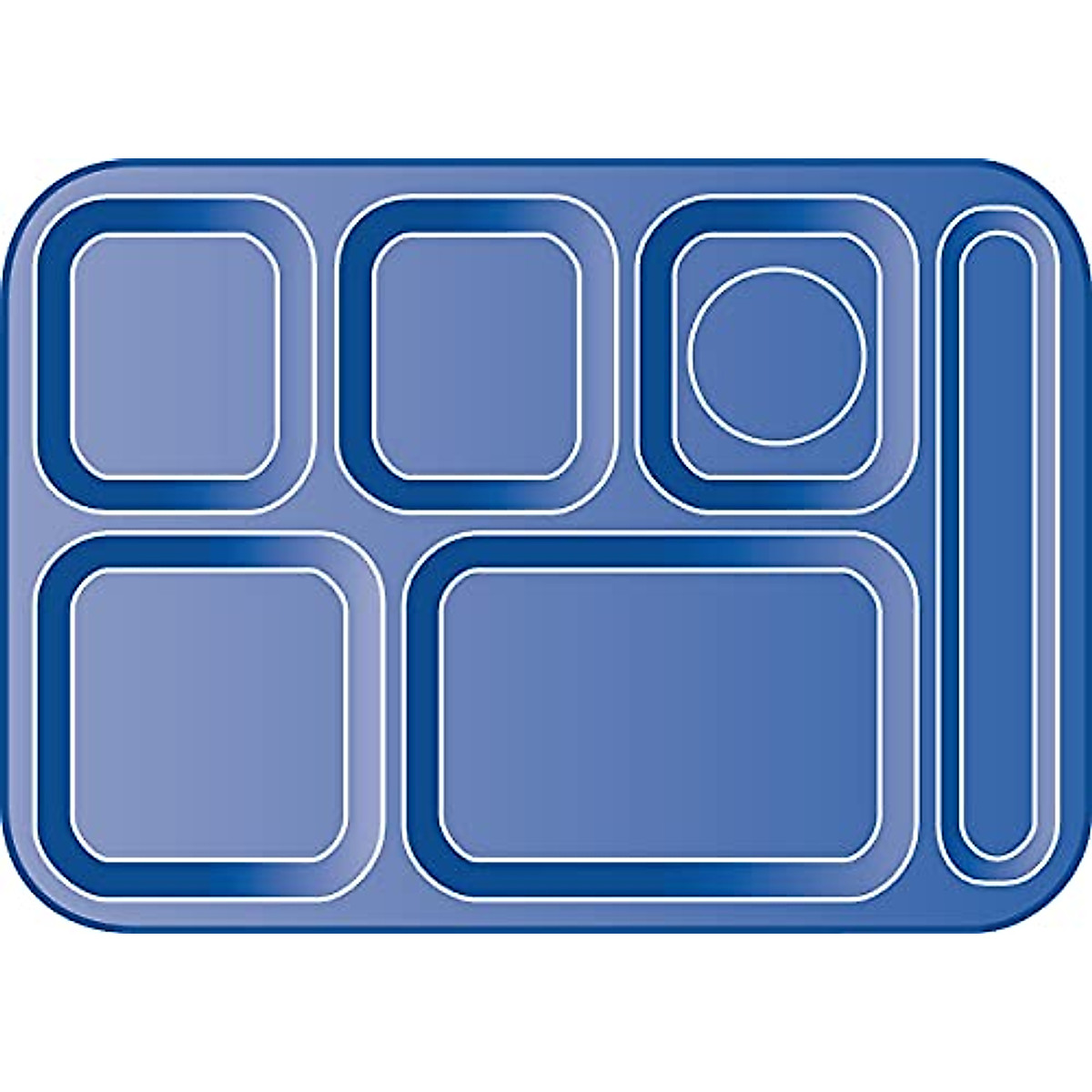 Carlisle FoodService Products Right-Hand 6-Compartment Tray, 10" x 14", Black