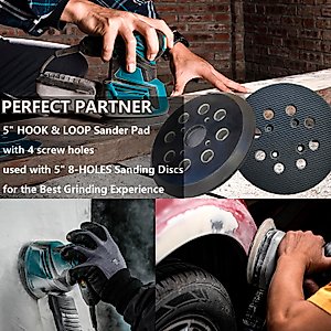 2 Pack 5 inch 8 Holes Sander Backing Pad, Hook and Loop, Replacement Pad for Random Orbit Sander