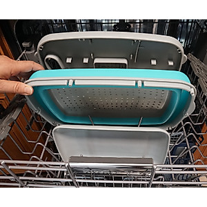 Cutting Board with Foldable Colander 10-in-1 Multipurpose Set Sturdy Compact Space-Saving Easy Cleaning Machine Washable Ideal for Kitchen Apartments Dorms Parks Picnics Beach Camping Travel RVs