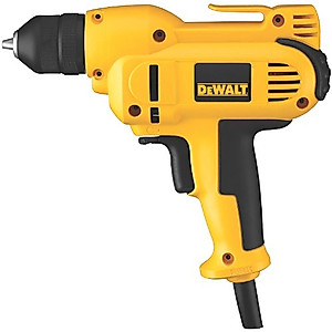 DEWALT Drill, 8.0-Amp, 3/8-Inch, heavyduty Variable Speed Trigger, Mid-Handle Grip for Comfort, Corded (DWD115K ),Yellow