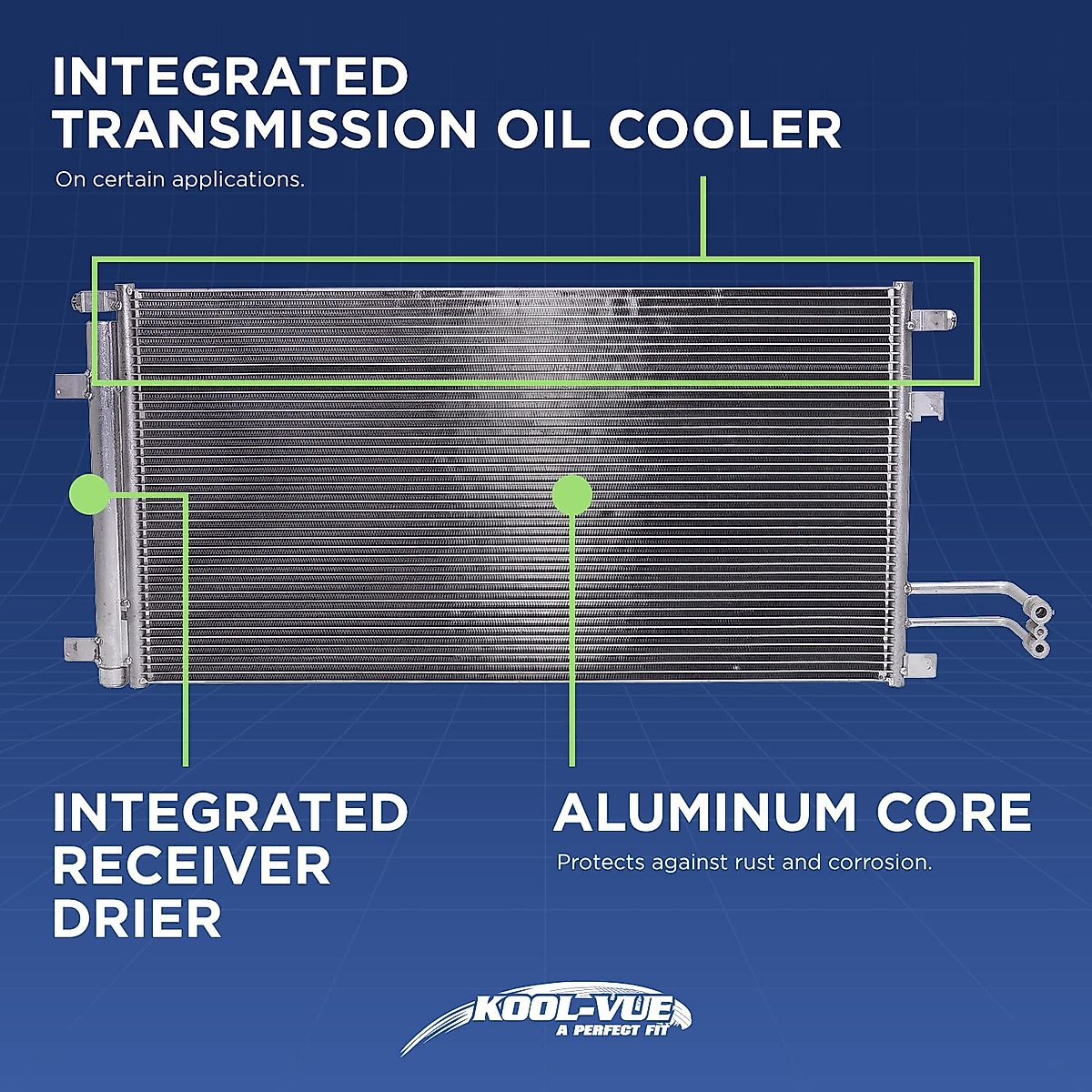 Kool-Vue A/C Condenser Compatible with 2005-2008 Toyota Corolla & Matrix - GM3030255