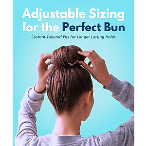 Bunzee Bands - Plush Knit Soft Hair ties - Patented Adjustable Ponytail Holders [2 Count, Black]