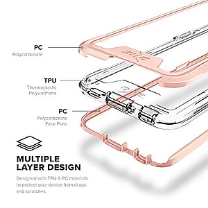 Zizo ION Series LG Aristo 4+ / LG Escape Plus Case | Military Grade Drop Tested with Tempered Glass Screen Protector (Rose Gold/Clear)