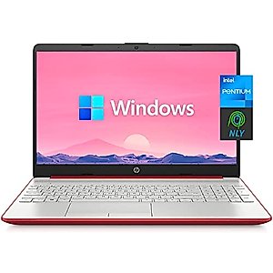 HP Newest Pavilion 15.6” Laptop, Intel Pentium Quad-Core Processor, Micro-Edge Display, RJ-45 Ethernet Port, USB Type-C, HDMI, Long Battery Life, NLY MP, Windows OS (16GB RAM | 1TB SSD) Red
