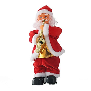 MEIFXIH Christmas Dolls,Christmas Electric Dancing Music Santa Claus Toy Christmas Decorations for Home Xmas Gift for Kids-Saxophone