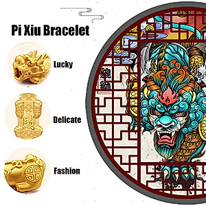 SOOWOOT 3Pcs Feng Shui Black Obsidian Bracelets Set - Good Luck Amulet Dragon Lucky Charm Pi Xiu Pi Yao Attract Wealthy bracelets for women men