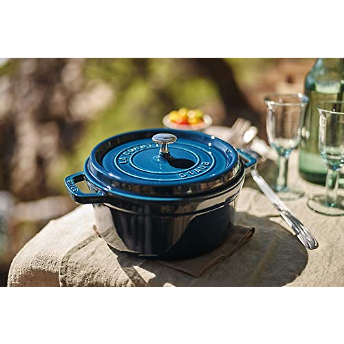 STAUB 1003317 Cast Iron Roaster/Cocotte, Round, 28 cm, 6.7 L, La Mer ...