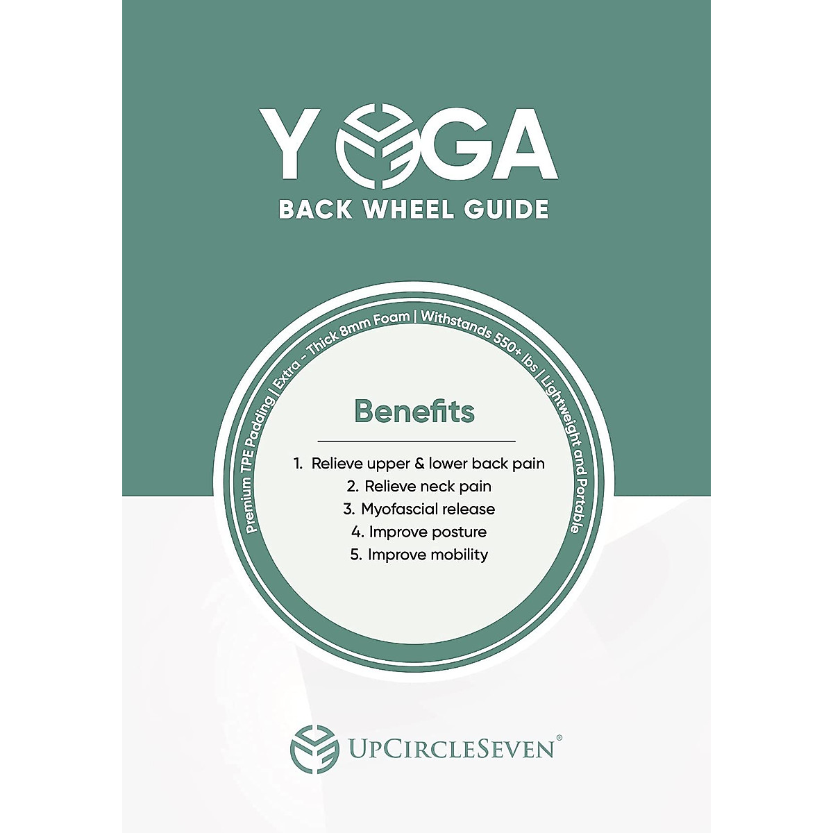 UpCircleSeven Yoga Wheel for Back Pain - Deep Tissue Massage - Yoga Back Roller Wheel for Back Pain Relief Stretching Myofascial Release Mobility (Cork, 12)