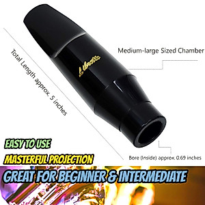 Libretto Baritone Saxophone Mouthpiece Kit, Giftable Standard Mouthpiece Set: ABS 4C Mouthpiece, Plastic Cap, Gold Lacquered Ligature. Finely Designed for Beginner and Intermediate