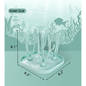 16 Branches Baby Bottle Drying Rack Bottle Dryer Holder for Reusable Baggies, Nipples, Cups, Pump Parts and Accessories