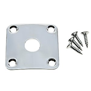 Dopro Chrome Metal Curved Base Bottom Jack Plate Square Jackplate for USA LP Les Paul