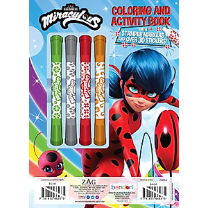 Bendon Miraculous: Tales of Ladybug and Cat Noir 48 Page Coloring Book with Stamper Markers 52562