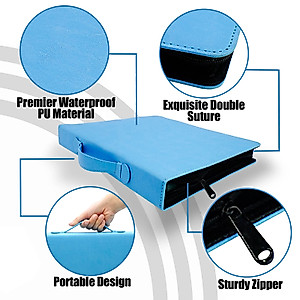 Trading Card Binder, 9-Pocket Card Collector Holder Album with 50 Sleeves Holds Up to 900 Cards, Storage Carrying Book Case for Baseball Football and Game Cards, Collection Toy Gift for Boys and Girls (Blue)