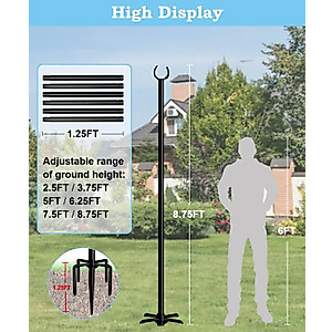 Sungaryard String Light Pole Stand for Outdoor String Lights Hanging, Use for Backyard, Garden, Patio, Party, Festival, Wedding, Picnic, 10FT, Matte, 1 Pole