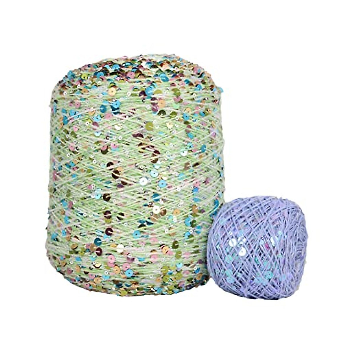 SYLALE 50G Acrylic Handmade Knitting Yarn Cotton Wool Crochet Yarn 3mm + 6mm Sequin Thread DIY Yarn for Crocheting (Color : Blue)