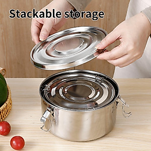 YLARMY Stainless Steel Airtight canisters Food Storage Containers with Lid for Camping Trips Picnic Metal Meal Prep Bento Lunch Boxes Kimchi Container Leak-Proof Smell-Proof for Snacks Salads