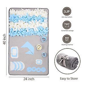 Fida Dog Snuffle Mat for Small Medium Large Breed, Puppy Treat Feeding Mat for Foraging, Training Mats Pet Activity/Toy/Play Mat, Machine Washable- Perfect for Stress Release,