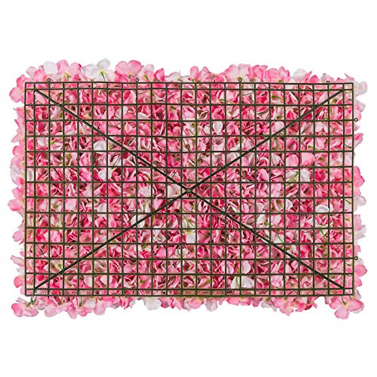 Flower Wall Panel Set, U'Artliens Artificial Wall Flower Backdrop 24x16 Inch 3D Silk Hydrangea Rose Floral Panel for Photo Background Home Party Wedding Backdrop Decoration (2pcs, Pink)