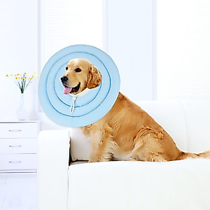 HUMLANJ Soft Dog Cone Alternative After Surgery, Comfortable Adjustable Dog Recovery Collars & Cones, Waterproof Elizabethan Donut Collar for Small Dogs to Stop Licking