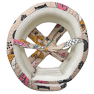 IULONEE Toddler Infant Helmet & Baby Knee Pads 3 Pairs, No Bump Safety Head Cushion Bumper Bonnet Adjustable Protective Cap Breathable Mesh Child Safety Hat for Running Walking Crawling (Pink Forest)