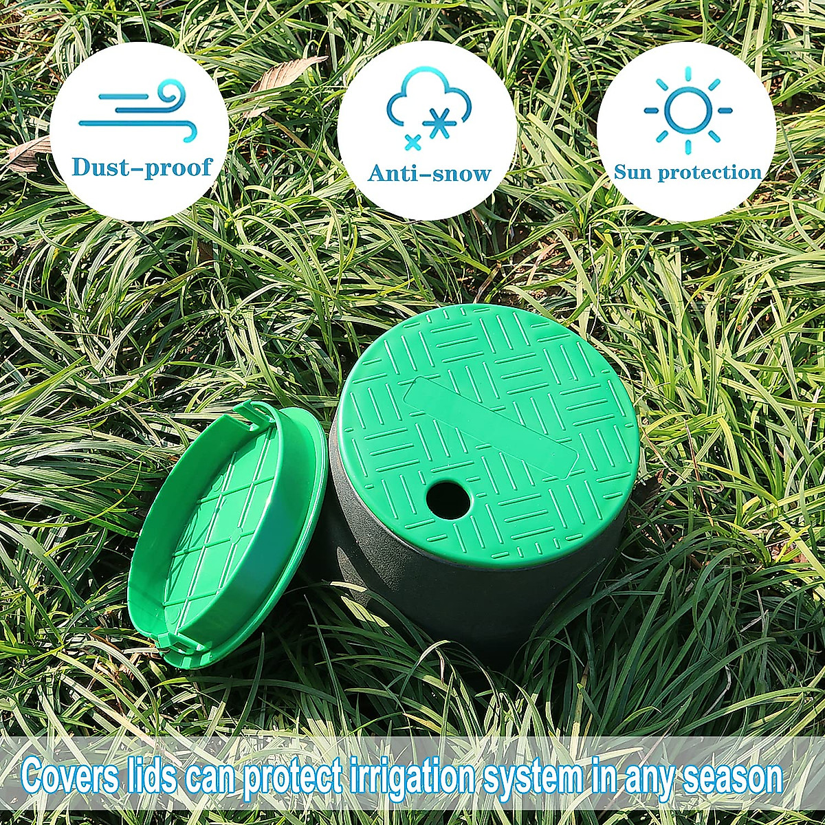 Bandelt Sprinkler Valve Box Cover Lid for Automatic Irrigation Water System Lawn, Yard, Outside ID 5.5" OD 6"-2 Pack