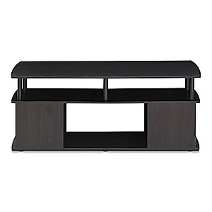 Furinno JAYA Utility Design Coffee Table / TV Stand for TV up to 55 Inch with Open Storage, Blackwood