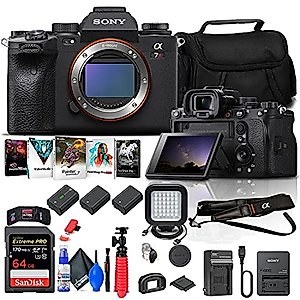 Sony Alpha a7R IIIA Mirrorless Digital Camera (Body Only) (ILCE7RM3A/B) + 64GB Memory Card + Corel Photo Software + Case + 2 x NP-FZ100 Compatible Battery + Card Reader + More (Renewed)