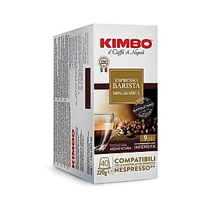 Kimbo Espresso Barista 100% Arabica Coffee Capsules - Single Serve Compatible - Blended and Roasted in Italy - Medium to Dark Roast - 40 Count