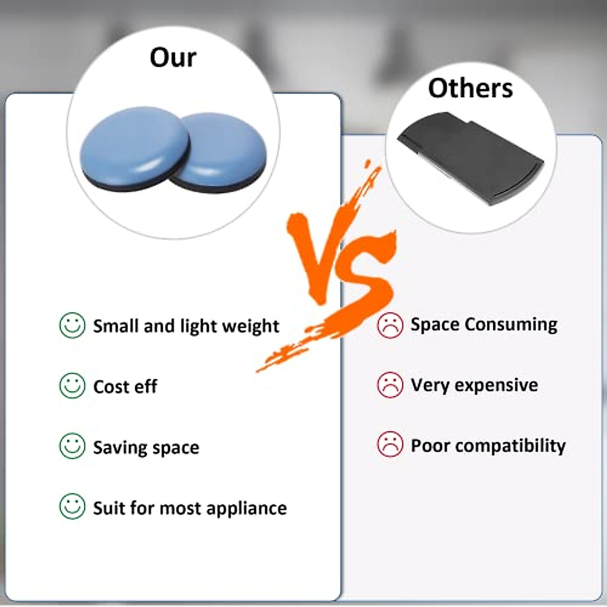 Appliance Sliders for Kitchen Appliances, 16PCS Self-Adhesive Small Magic Appliance Slider with Cord Organizer Storage for Countertop Coffee Maker (16PCS Small Appliance Sliders)