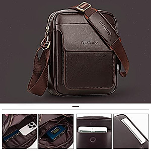 Leathario Men's Crossbody Bag Leather Shoulder bag For Men Messenger Sling Bag For Work Business Satchel Travel