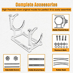 PCE150.1001 Nitrous Oxide Nos Aluminum Single Bottle Holder Bracket for All Vehicles with 10lb Bottles, or Bottles in 7" Diameter, Replace for Part Number PC01110, PC10012, PCE150