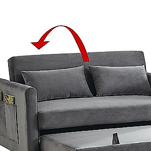 ERYE 3-in-1 Loveseat Futon Sofa Convertible Sleeper Couch Bed, Functional 2-Seater Love Seat W/Pull Out Sleep Sofá Bed & Reclining Backrest for Home Office Loft RV