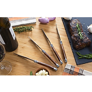 French Home Laguiole Steak Knives, Set of 4 (Wood Grain)