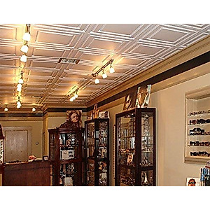 Ceilume 12 pc Stratford Ultra-Thin Feather-Light 2x4 Lay in Ceiling Tiles - for Use in 1" T-Bar Ceiling Grid - Drop Ceiling Tiles (12 Tiles, White)