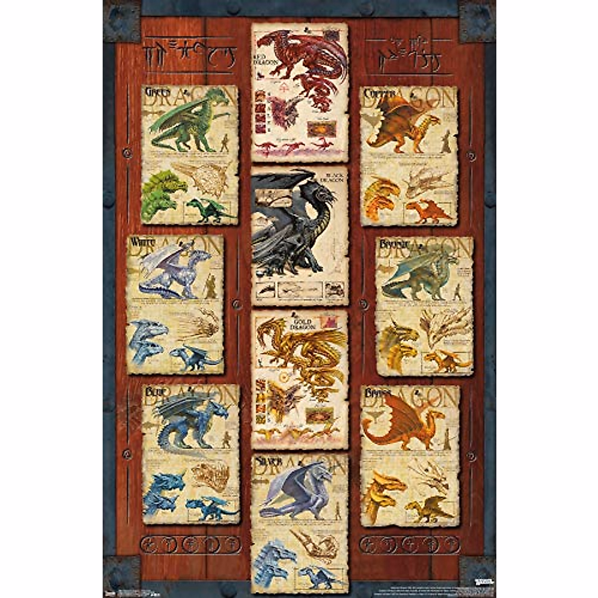 Trends International Dungeons Dragon Grid Wall Poster, 22.375" x 34", Premium Unframed Version