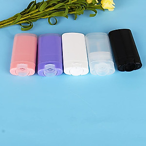 COSIDEA 25 PCS plastic empty 15g black oval shape lip balm tube deodorant containers 0.5oz lipstick tube small wax packing container