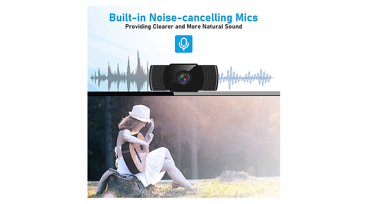 2022 Upgraded 2048 x 1080 Full HD Webcam 2K 30 fps Computer, 90° Wide ...